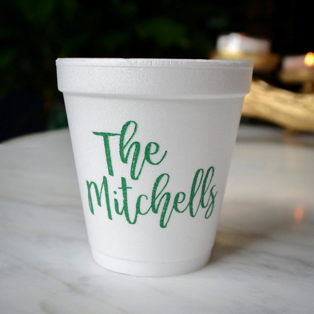 Personalized Wedding Coffee Cups, Custom Foam Party Cups, Styrofoam ...