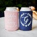 Personalized Can Huggers With Wreath Border and Names Custom - Etsy