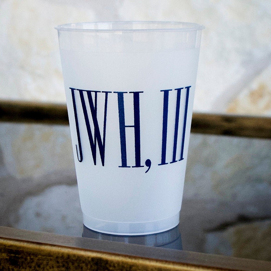 Masculine Monogram Custom Birthday Cups, Guys Birthday Party Decor ...