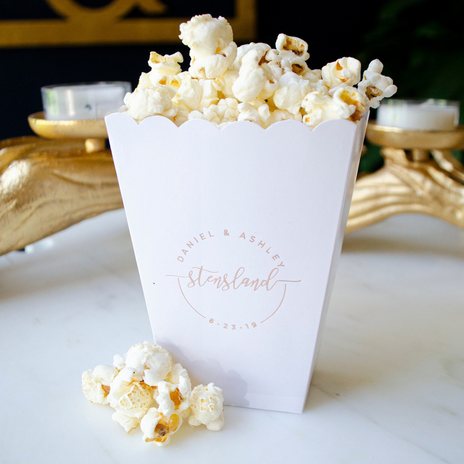 Engagement Party Popcorn Boxes, Custom Printed Gourmet Popcorn Party ...