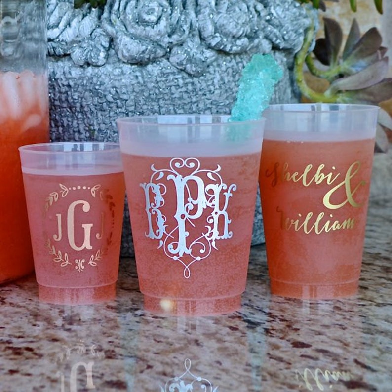 Personalized Frosted Wedding Cups, Custom Printed Cups, Personalized ...