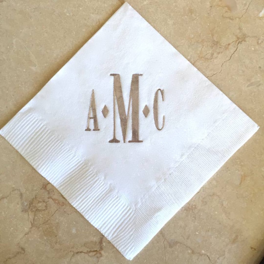 Custom Modern Monogram Napkins, Personalized Wedding Napkins, Masculine ...
