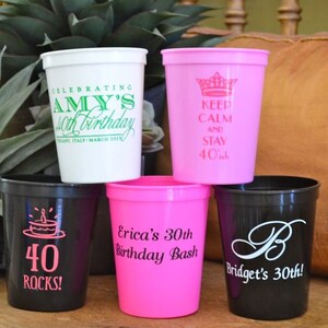 Personalized Birthday Party Cups, Customizable Birthday Cups, Party ...