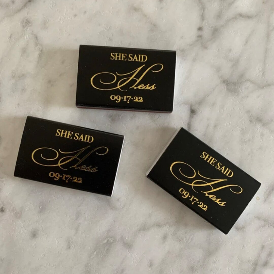 Personalized Foil Wedding Matchbox Favors, Custom Printed Monogrammed ...
