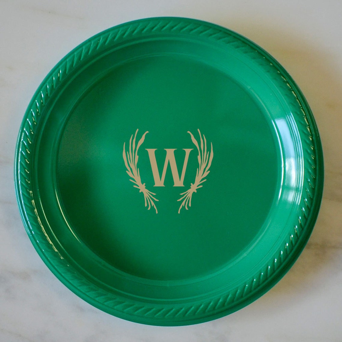 Custom Fall Wreath Initial Printed Plastic Plates, Personalized Plates ...