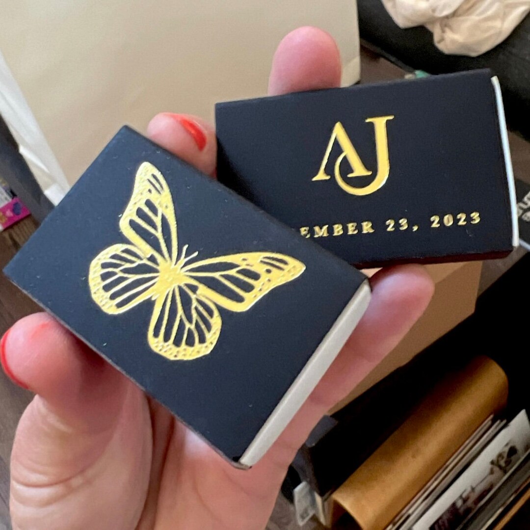 Butterfly Premium Wedding Matches, Butterfly Matchboxes, Custom ...