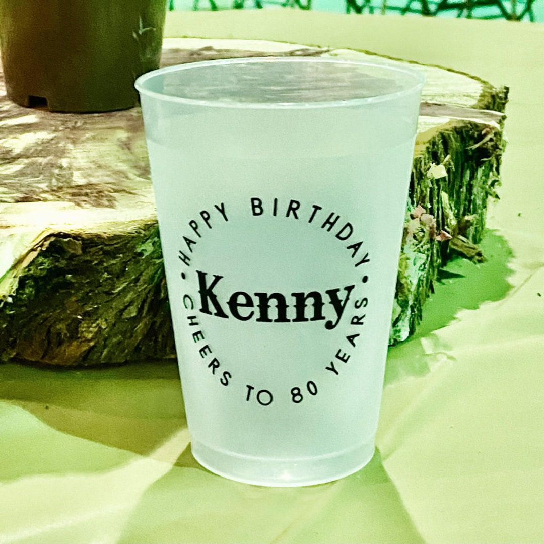 Cheers to 80 Years Frosted Cups, Happy 80th Birthday Party Shatterproof ...
