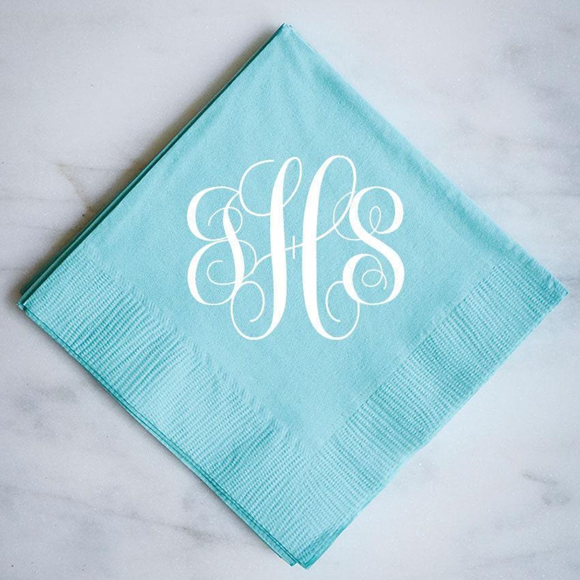 Monogram Personalized Napkins, Custom Wedding Napkins, Cake Table ...