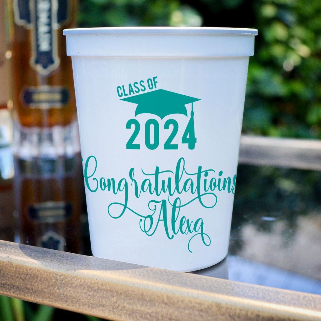 Custom Graduation Cap Stadium Cups, Class of 2024 Graduation Stadium ...