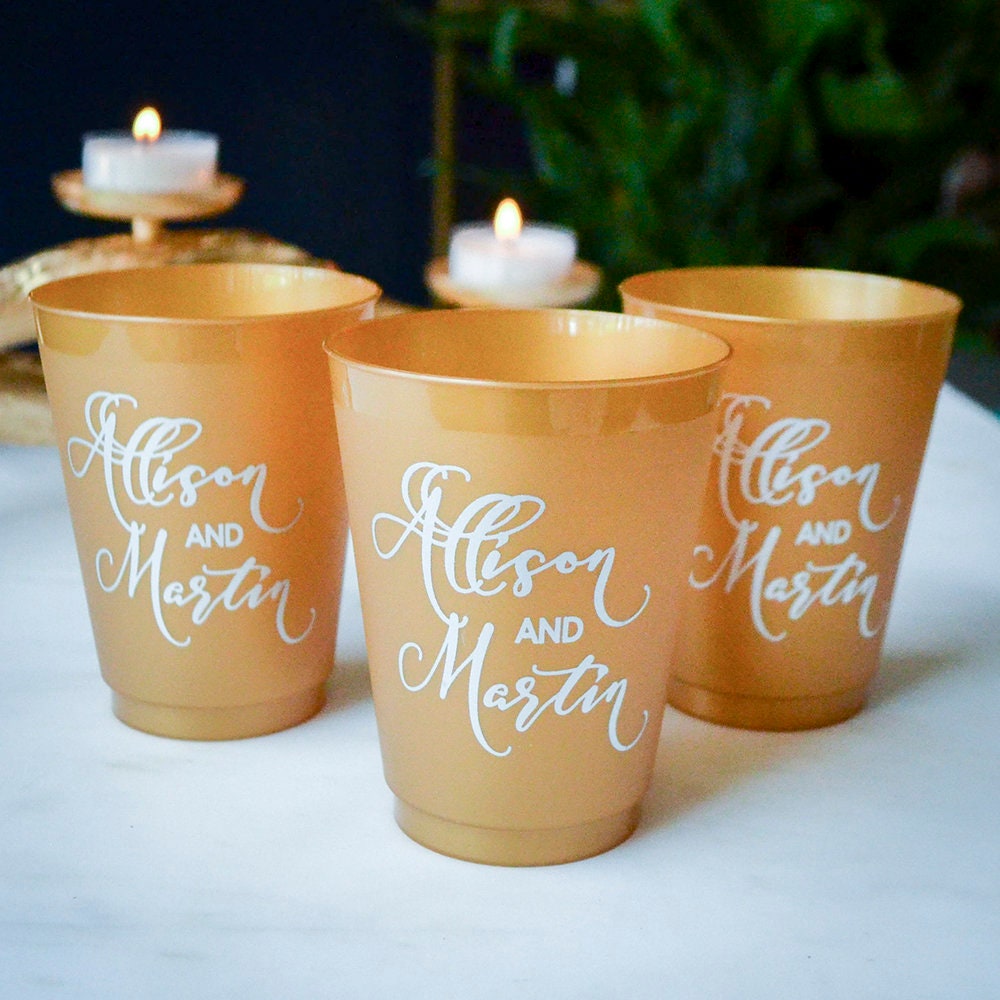 Gold Cups For Parties Metallic Party Cups Shatterproof | Etsy