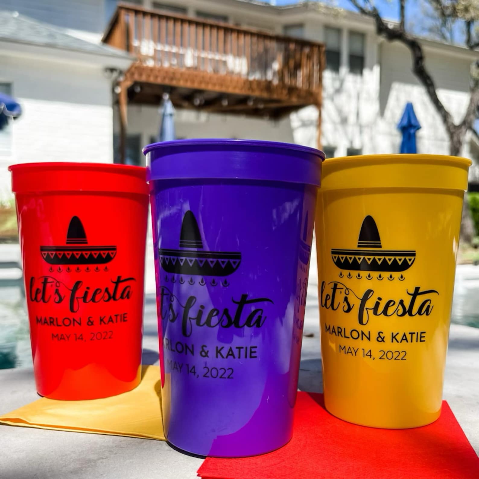 Colorful Fiesta Stadium Party Cups Mexican Fiesta Themed Cup | Etsy