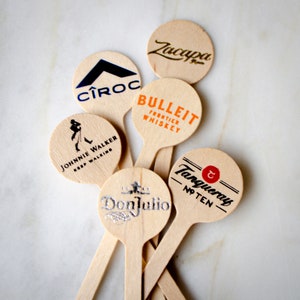 Monogrammed Wooden Stir Sticks, Foil Printed Drink Stirrers ...
