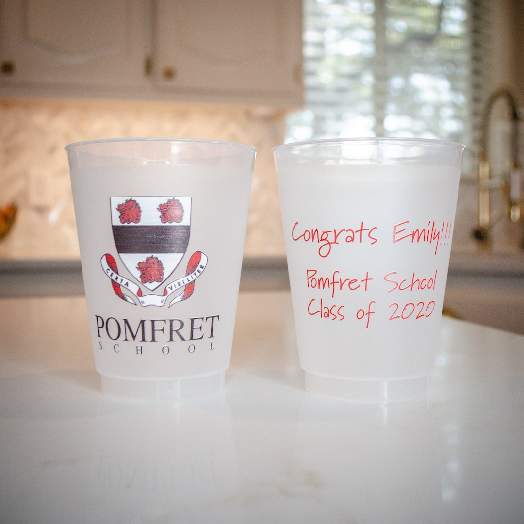 Full Color School Crest Graduation Party Cups, Custom Printed ...