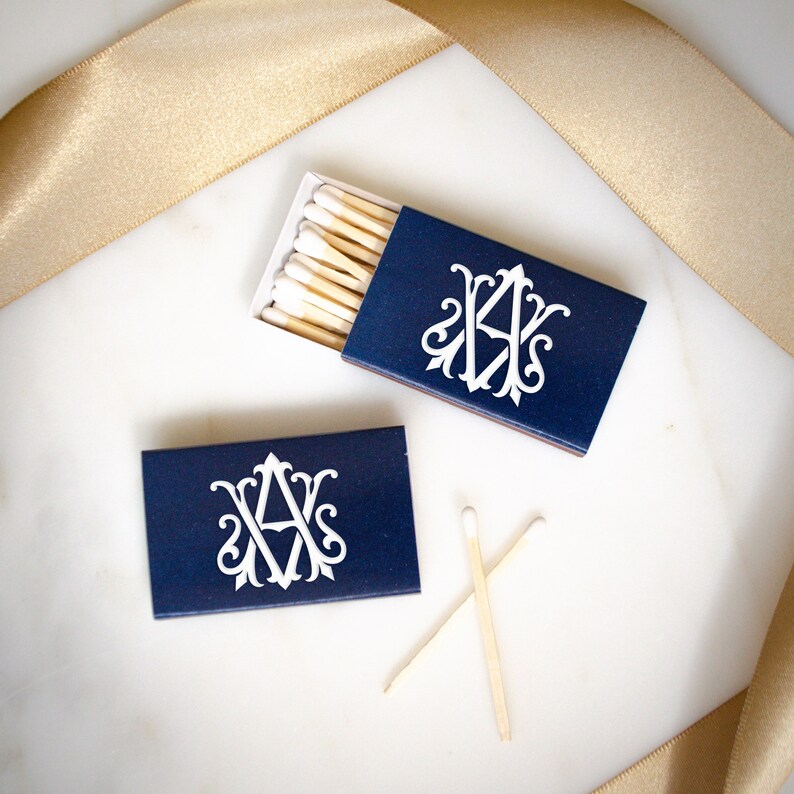 One Hot Match Wedding Matches Custom Monogrammed Matchbox - Etsy