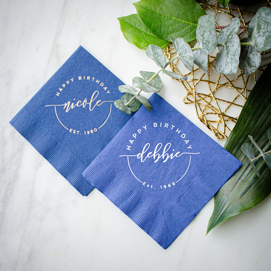 Personalized Birthday Party Napkins Custom 3 Ply Cocktail - Etsy
