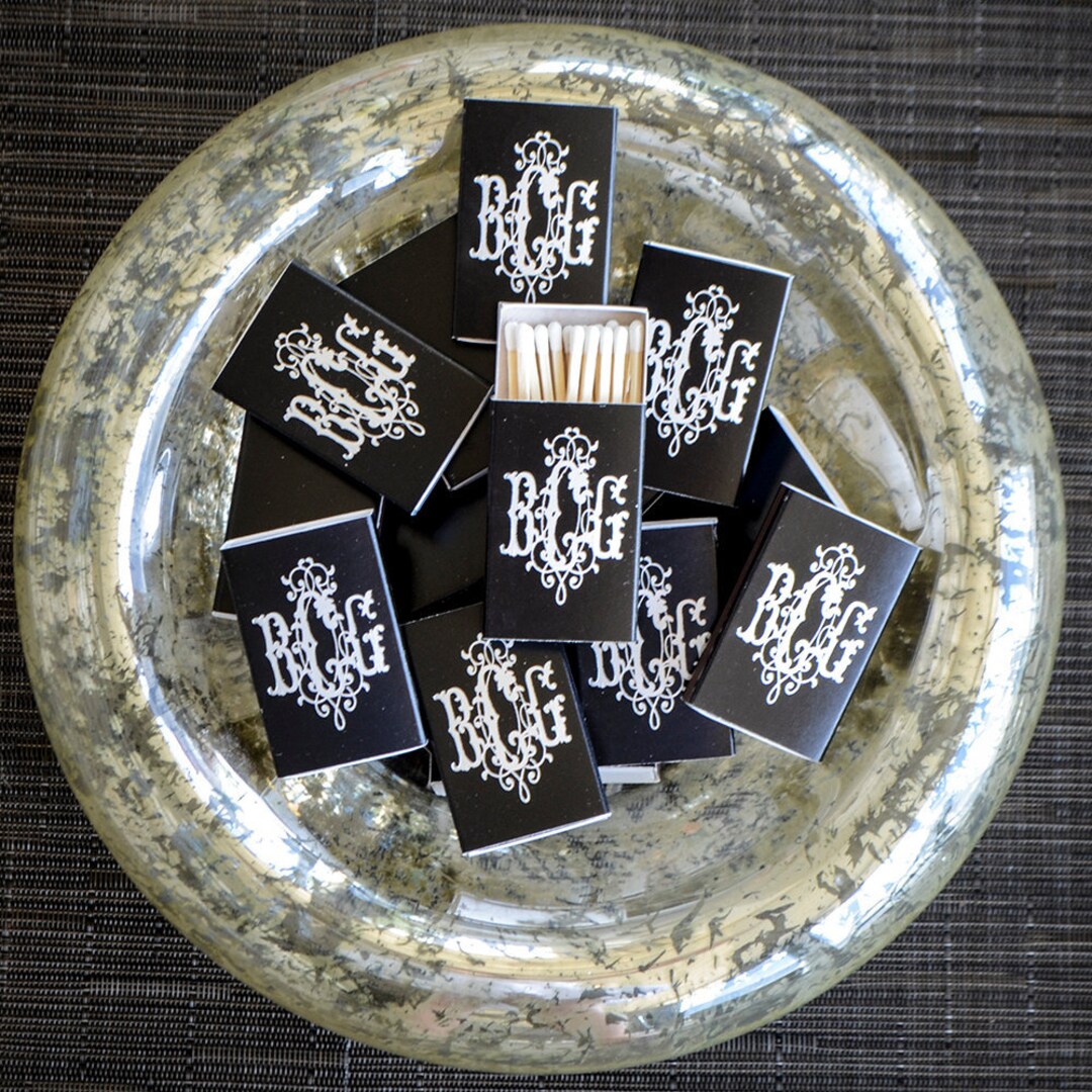 Formal Monogram Personalized Wedding Matchboxes, Wedding Matches ...