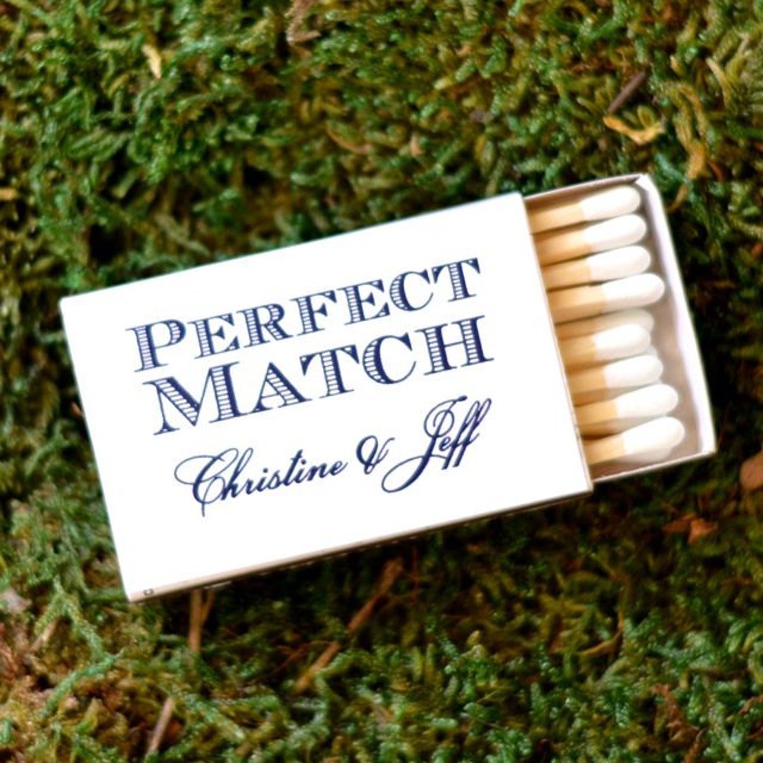 Perfect Match Custom Wedding Matches With Names, Personalized Wedding ...