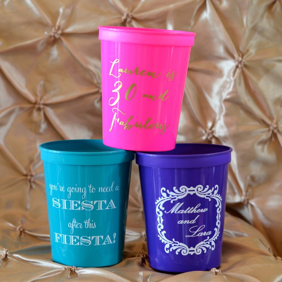 Custom Printed Birthday Party Cups, Personalized Wedding Cups ...