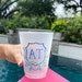 Custom Watercolor Crest Shatterproof Cups, Full Color Wedding Monogram ...