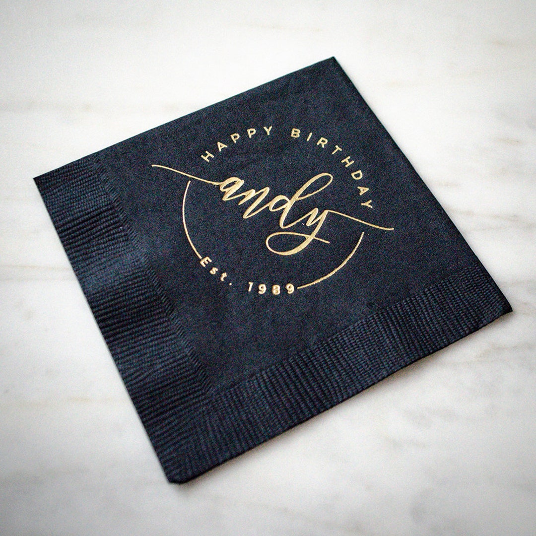 Personalized Birthday Napkins, Custom Cocktail Napkins, Printed 3 Ply ...