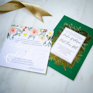 Personalized Vibrant Full Color and Foil Invitations, Colorful Wedding ...