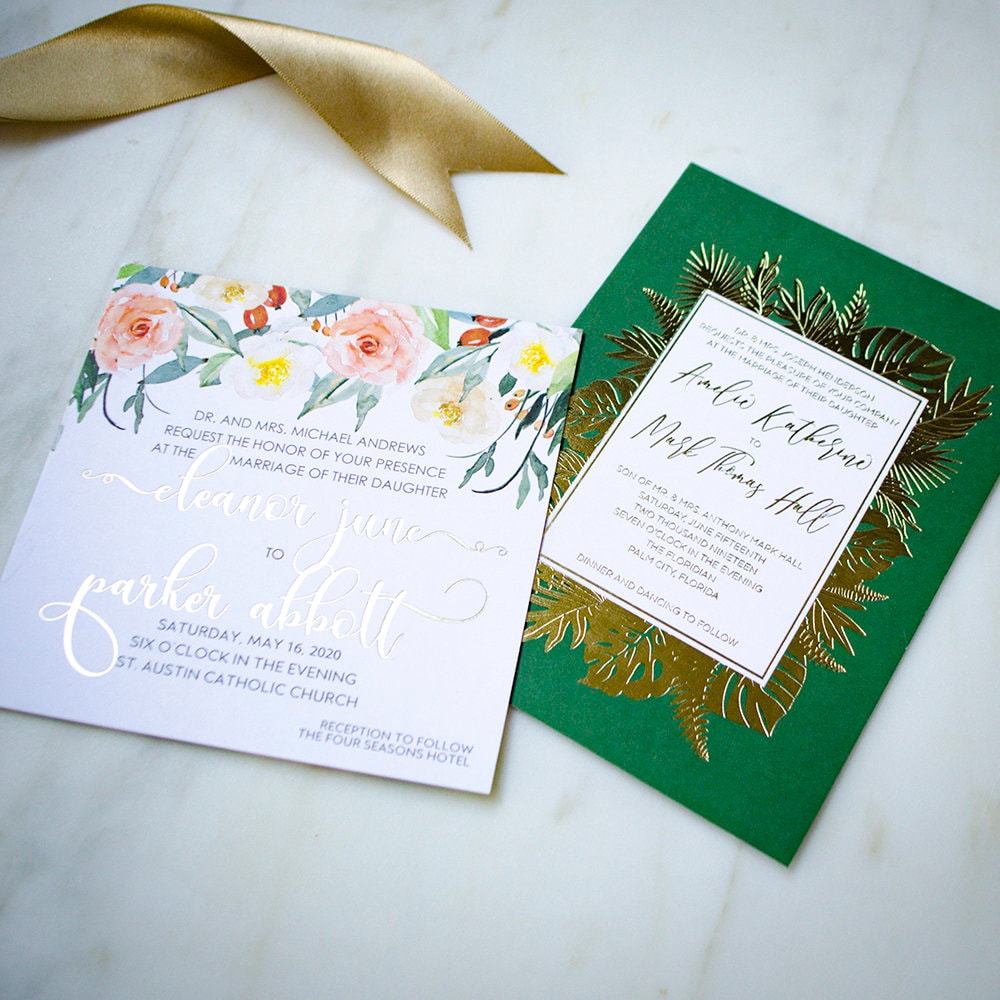 Personalized Vibrant Full Color and Foil Invitations Colorful - Etsy