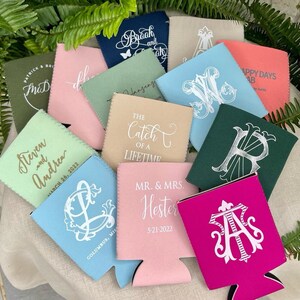 Custom Script Last Name Huggers, Custom Monogrammed Can Coolers, Custom ...