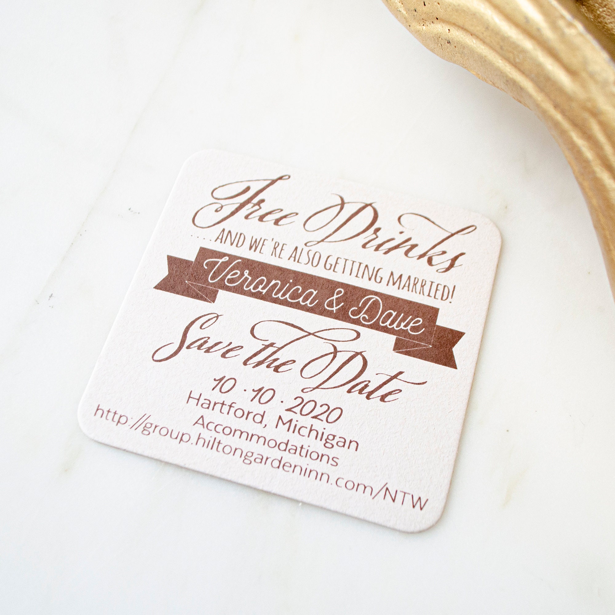 Save The Date Coasters Personalized Coasters Unique Save The | Etsy