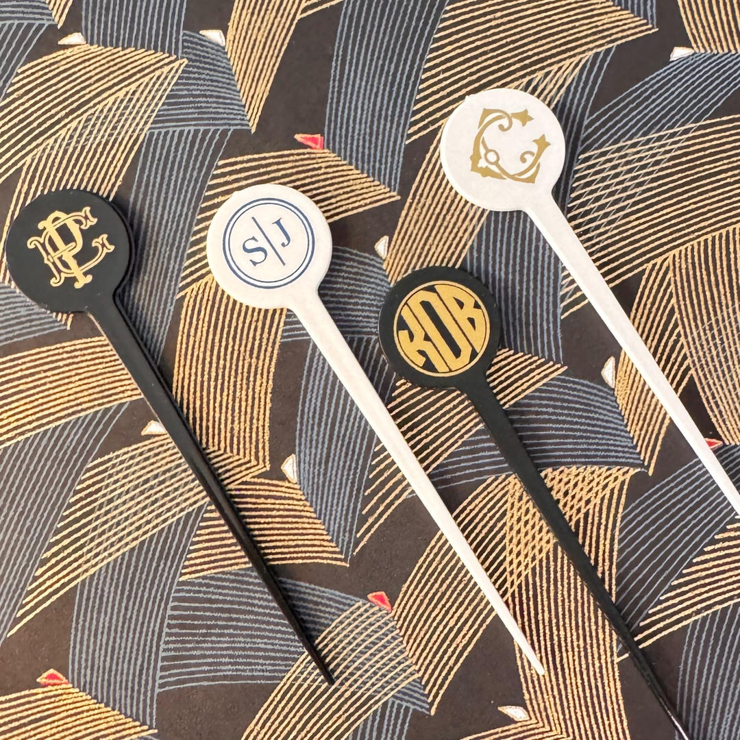 Custom Monogrammed 4" Plastic Food Picks, Personalized Wedding ...