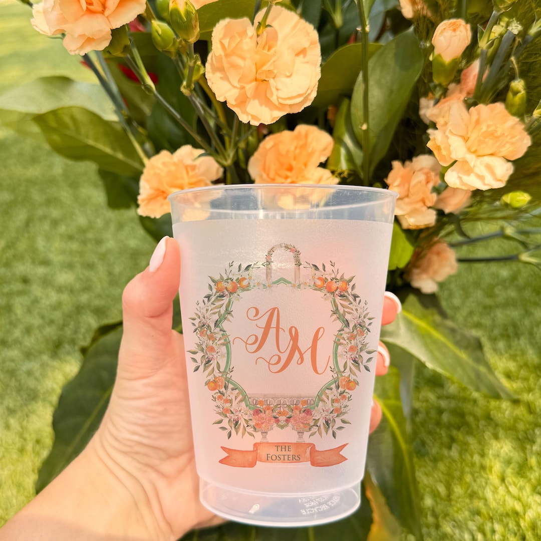 Full Color Monogrammed Shatterproof Cups, Custom Full Color Frosted ...