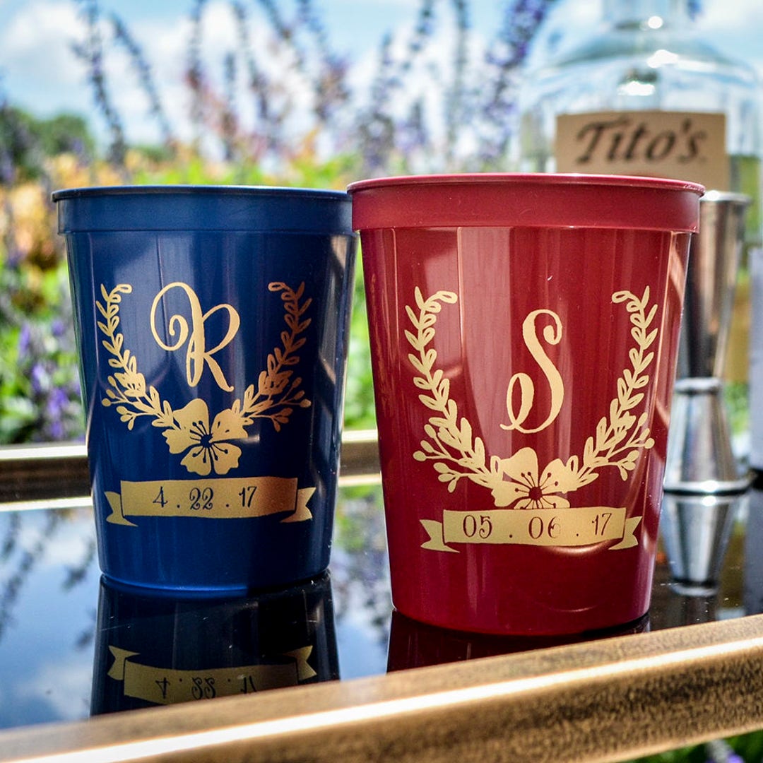 Gold Party Cups, Custom Plastic Stadium Cups, Personalized Cups ...