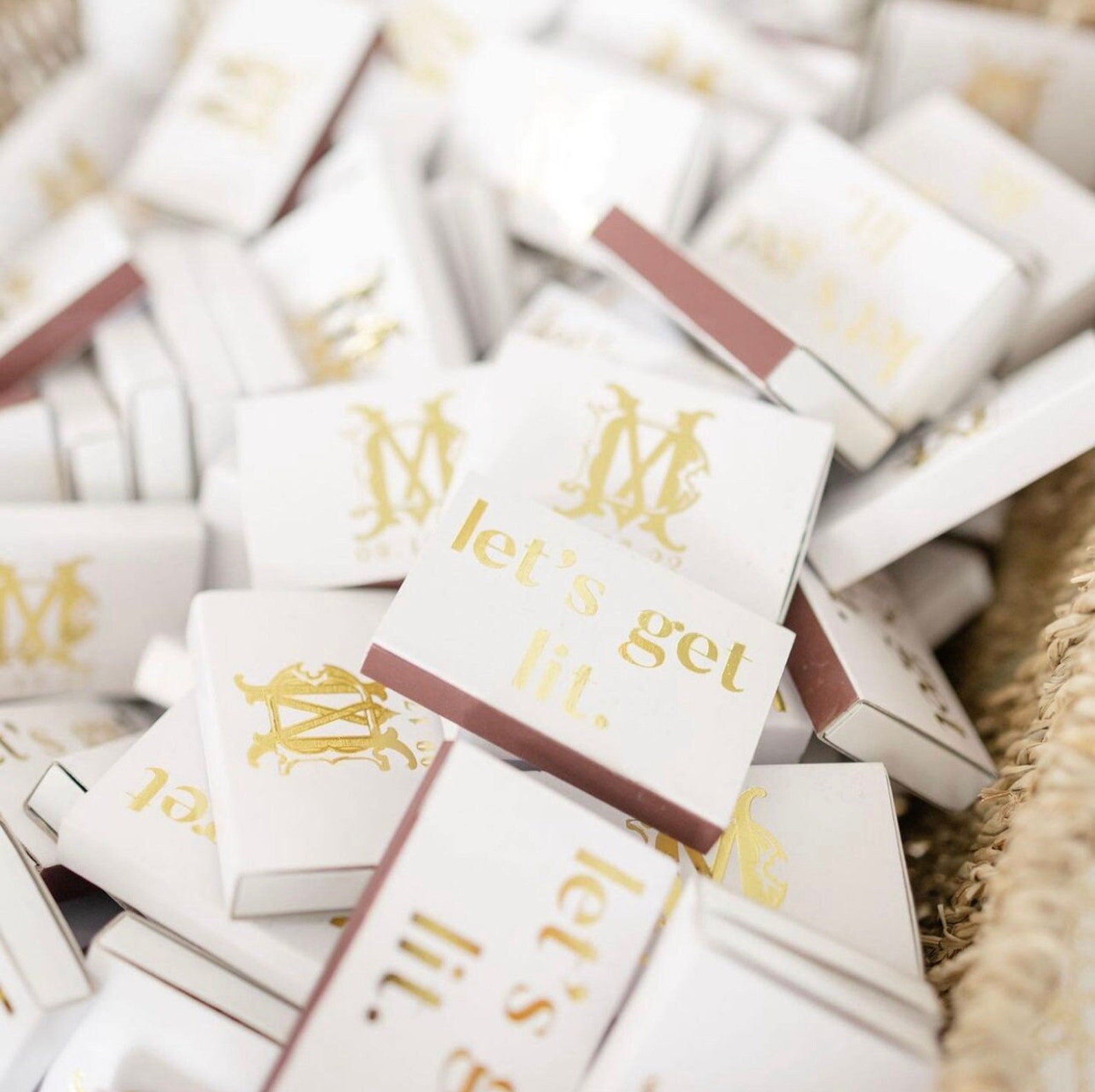Gold Foil Wedding Matchboxes Custom Designed Matchbox Favors - Etsy