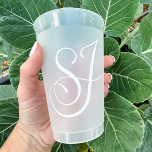 Custom White Ink Frosted Party Cup Favors, Shatterproof White Ink ...