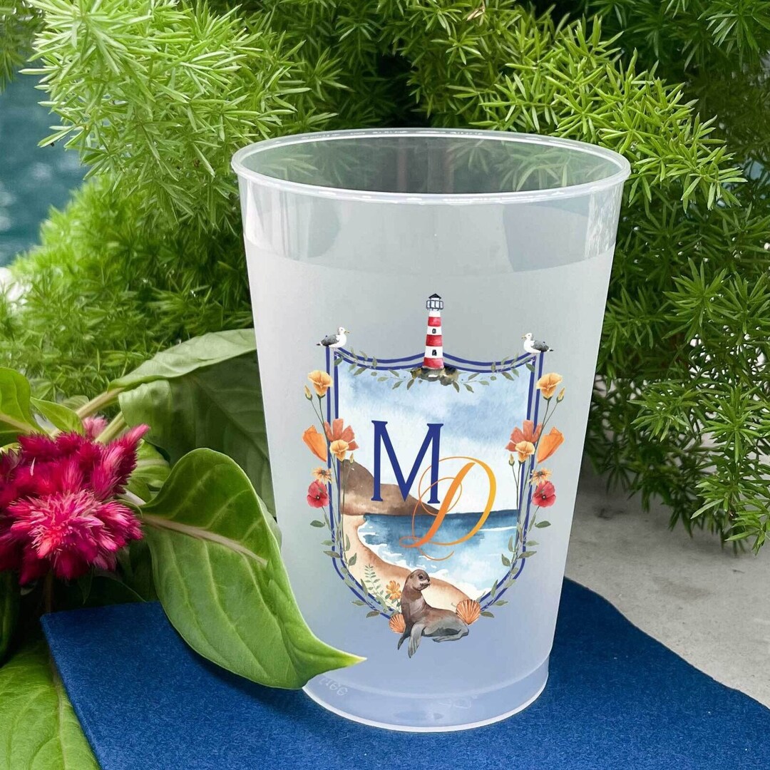 Full Color Nautical Seal Crest Shatterproof Cups, Nautical Full Color ...