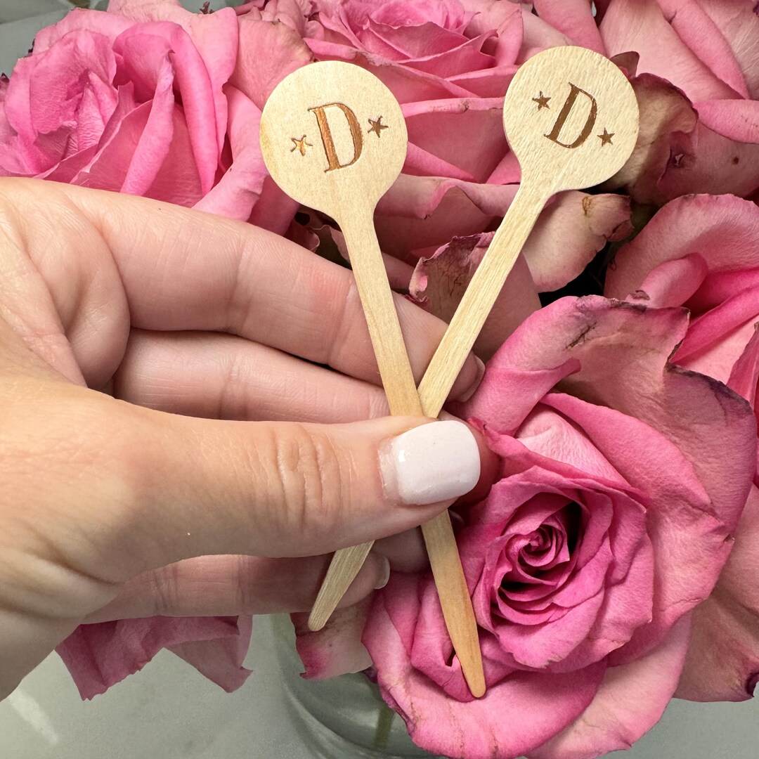 Custom Party 4" Wooden Hors D'oeuvre Picks, Custom Monogrammed Food ...