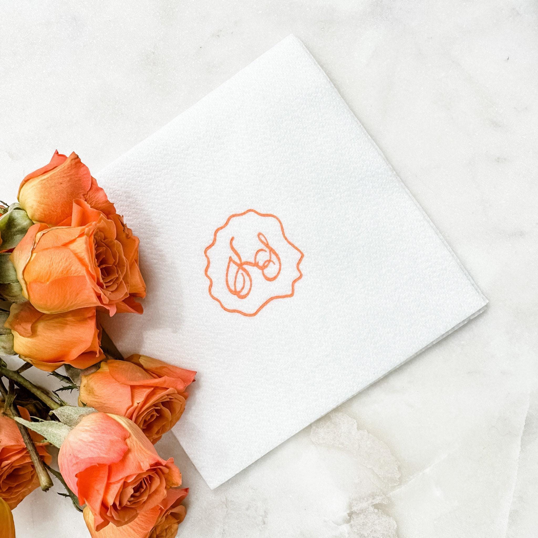 Custom Linen-like Cocktail Napkins, Personalized Linun Beverage Napkins ...