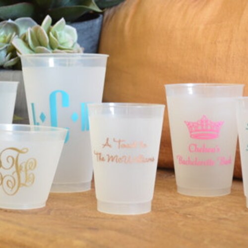Monogram Frost-flex Shatterproof Cups Personalized - Etsy