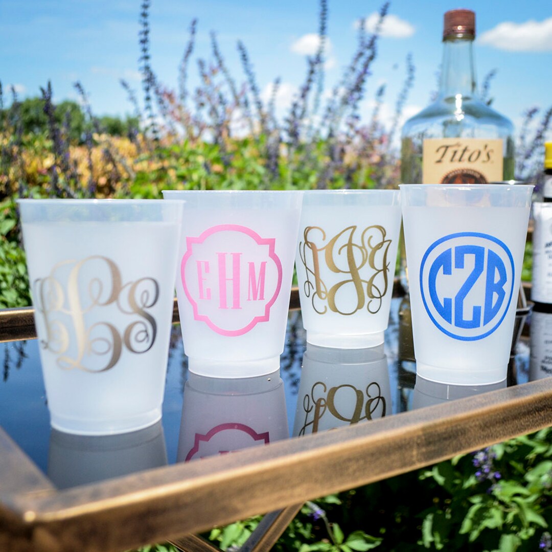 Monogrammed Shatterproof Party Cups, Personalized Frost Flex Cups ...
