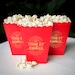 Custom Popcorn Party Favor Boxes, Hollywood Theme Party, Movie Night ...