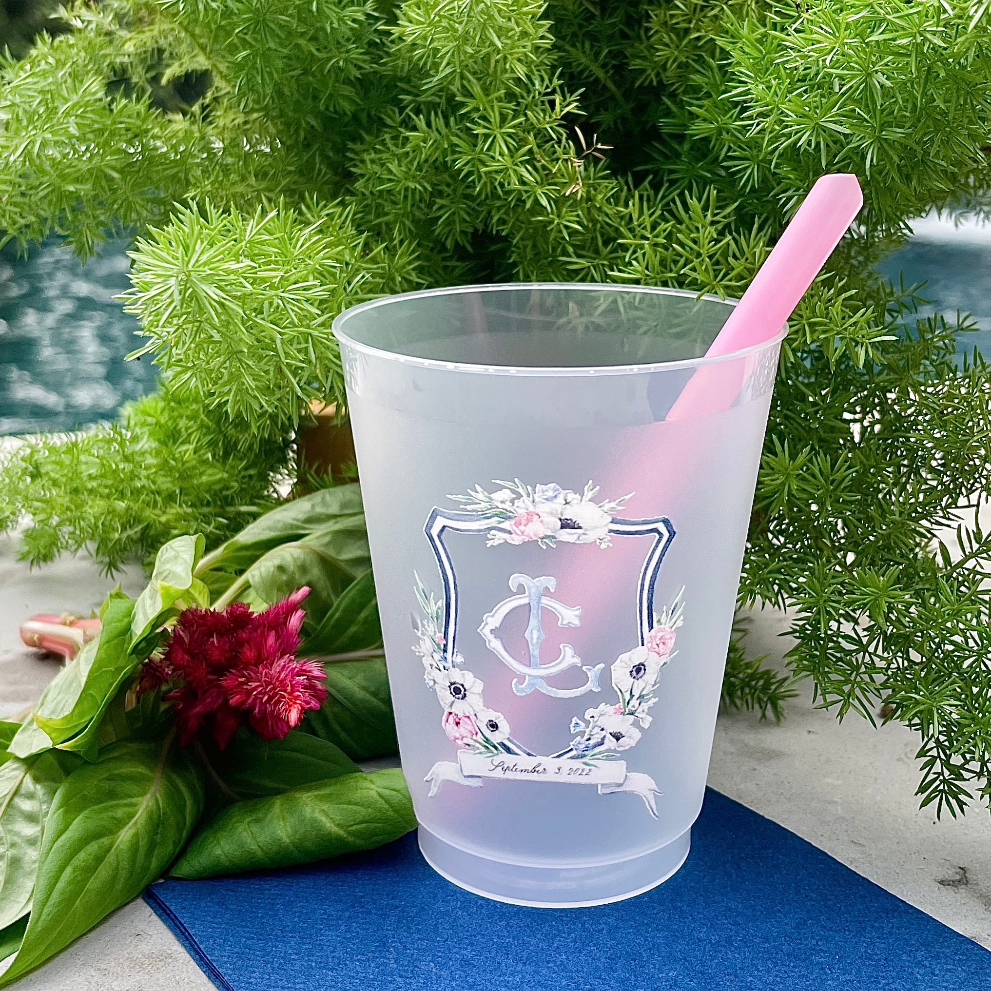 Full Color Palm Tree Crest Shatterproof Cups, Custom Tropical Crest ...