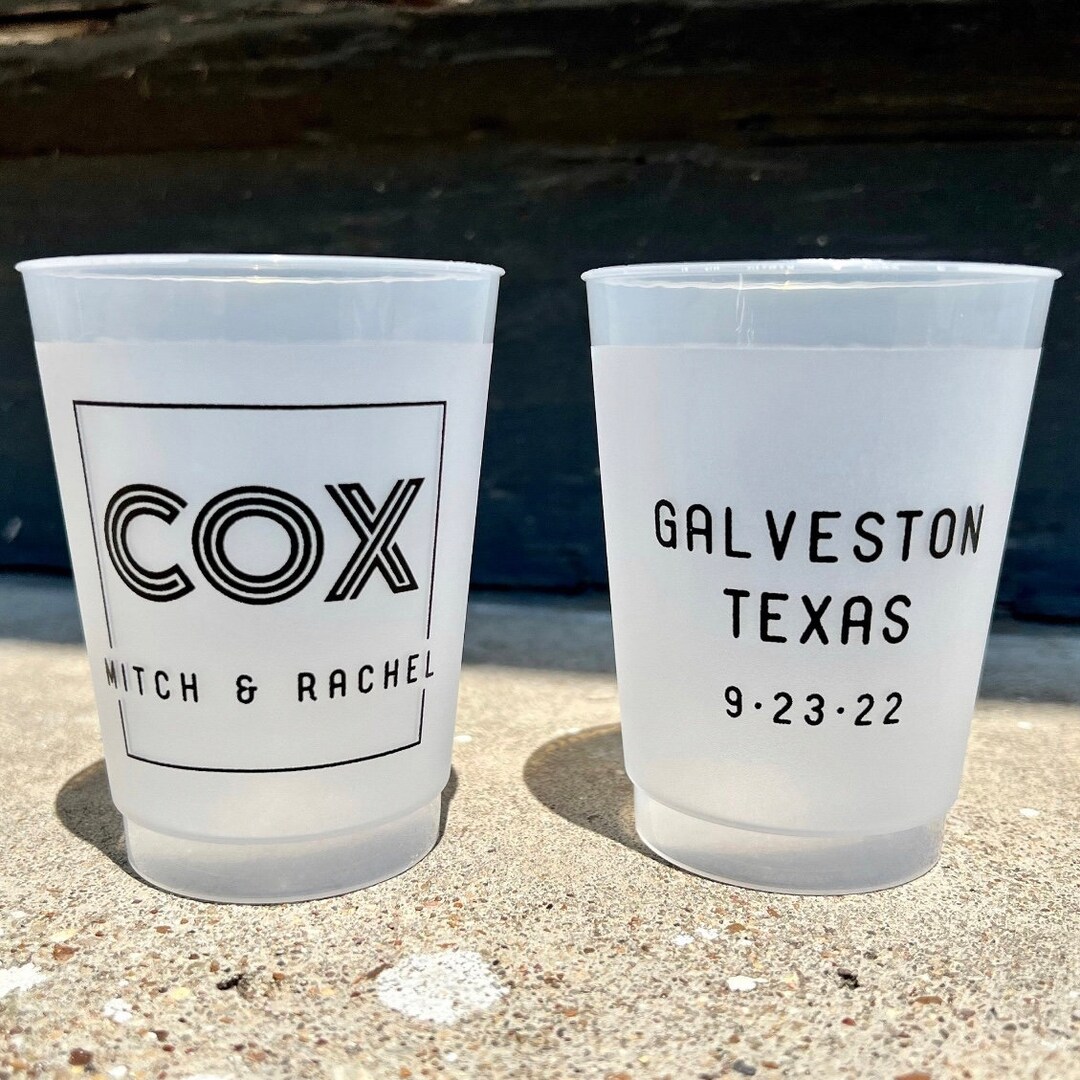 Black Ink Square Monogram Shatterproof Cups, Custom Designed ...