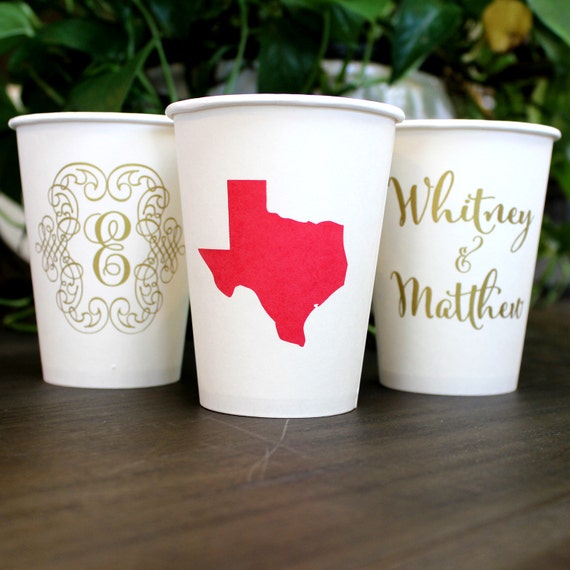 Personalized Paper Coffee Cups Customizable Paper Cups State | Etsy