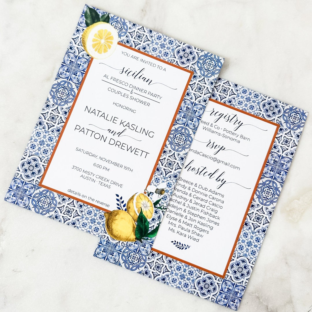 Printed Full Color Couples Shower Invitations, Personalized Dinner ...