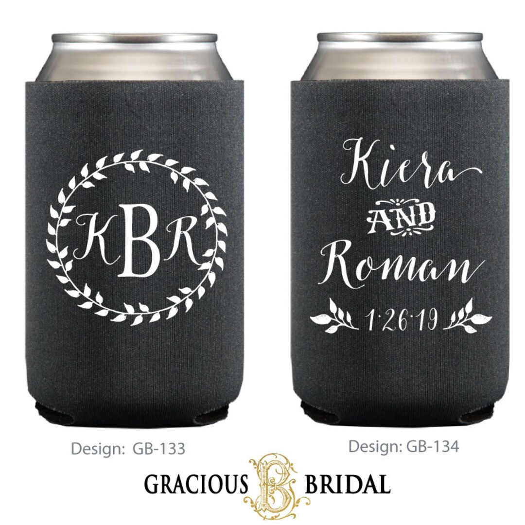 Personalized Wreath Can Coolers & Huggies, Custom Can Coolers ...