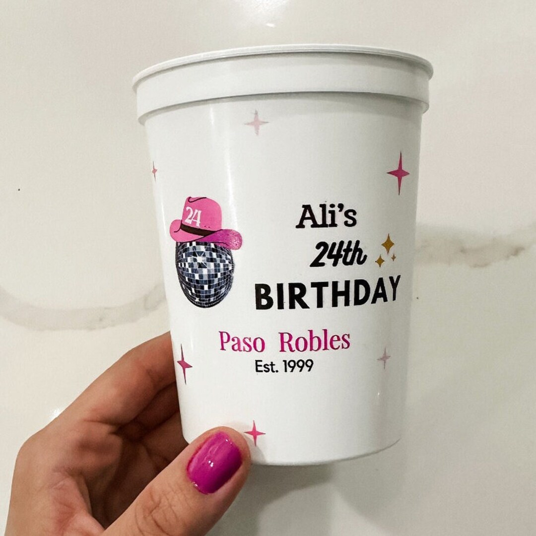 Full Color Birthday Stadium Party Cups, Personalized Birthday Cup ...