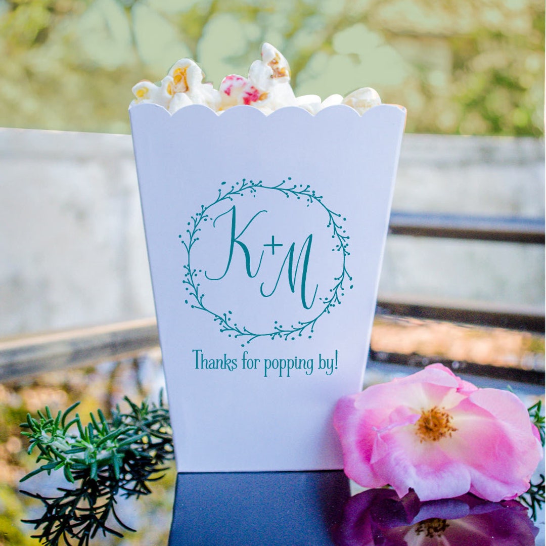 Personalized Popcorn Boxes Wedding Favors, Monogrammed Wedding Favors ...