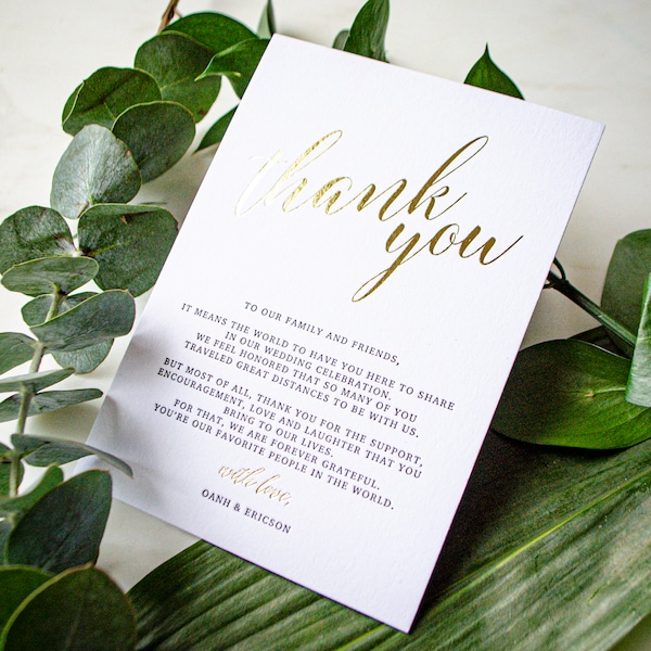 Reception Thank You - Etsy