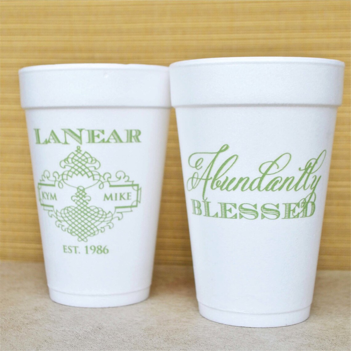 Personalized Styrofoam Party Cups, Customizable Wedding Cups, Foam ...