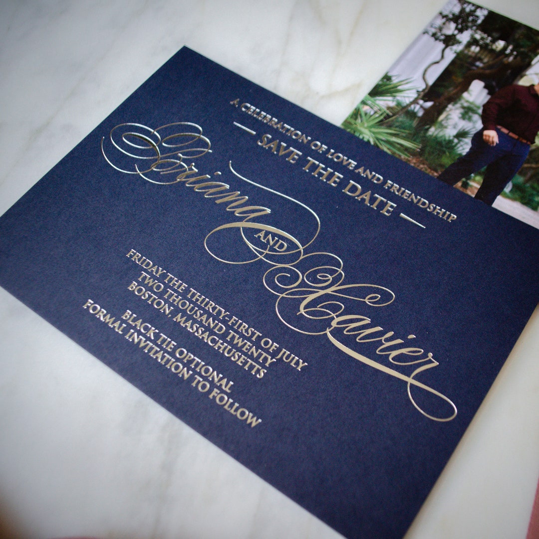 Custom Full Color Save the Date Cards, Personalized Photo and Foil ...