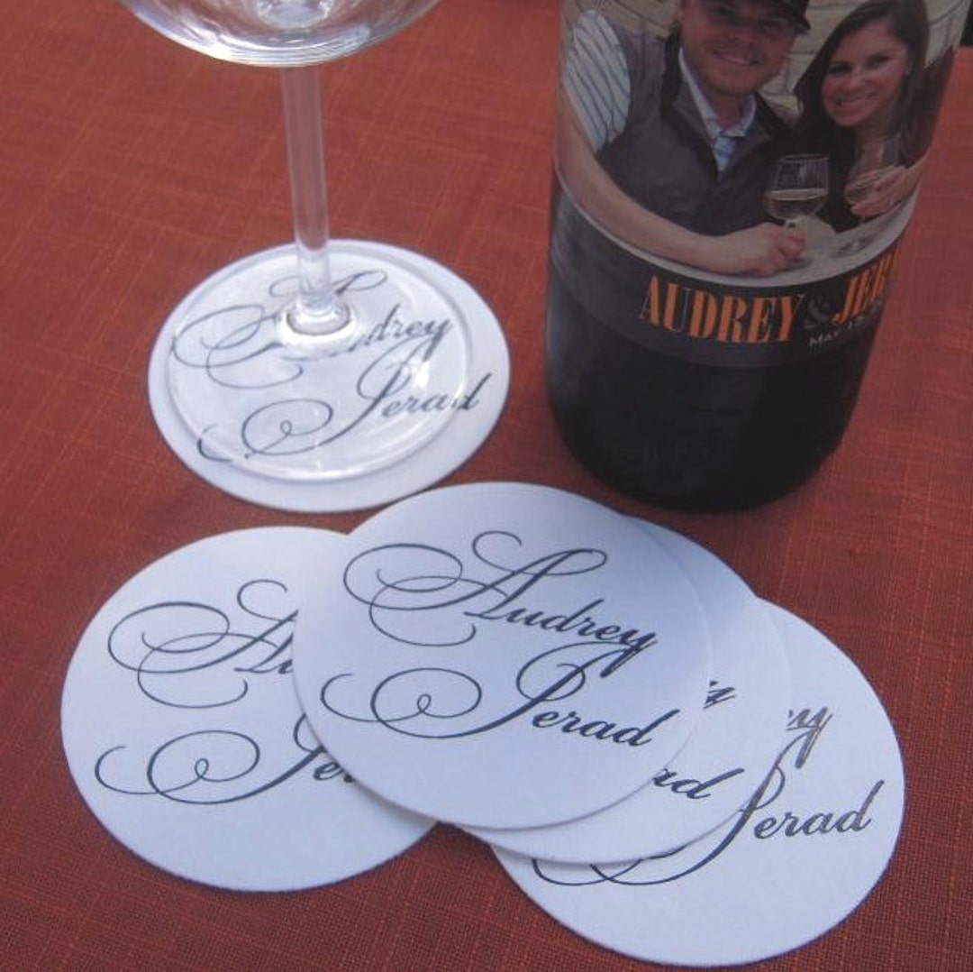 Custom Wedding Party Coasters, Personalized Coasters, Reception ...